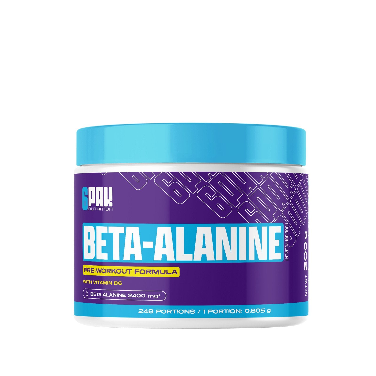 6PAK BETA-ALANINE 200g JAR – MuscleShop.lt