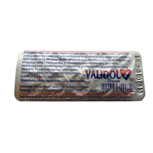 VALIDOL Lubnypharm N10 | Validol – MuscleShop.lt